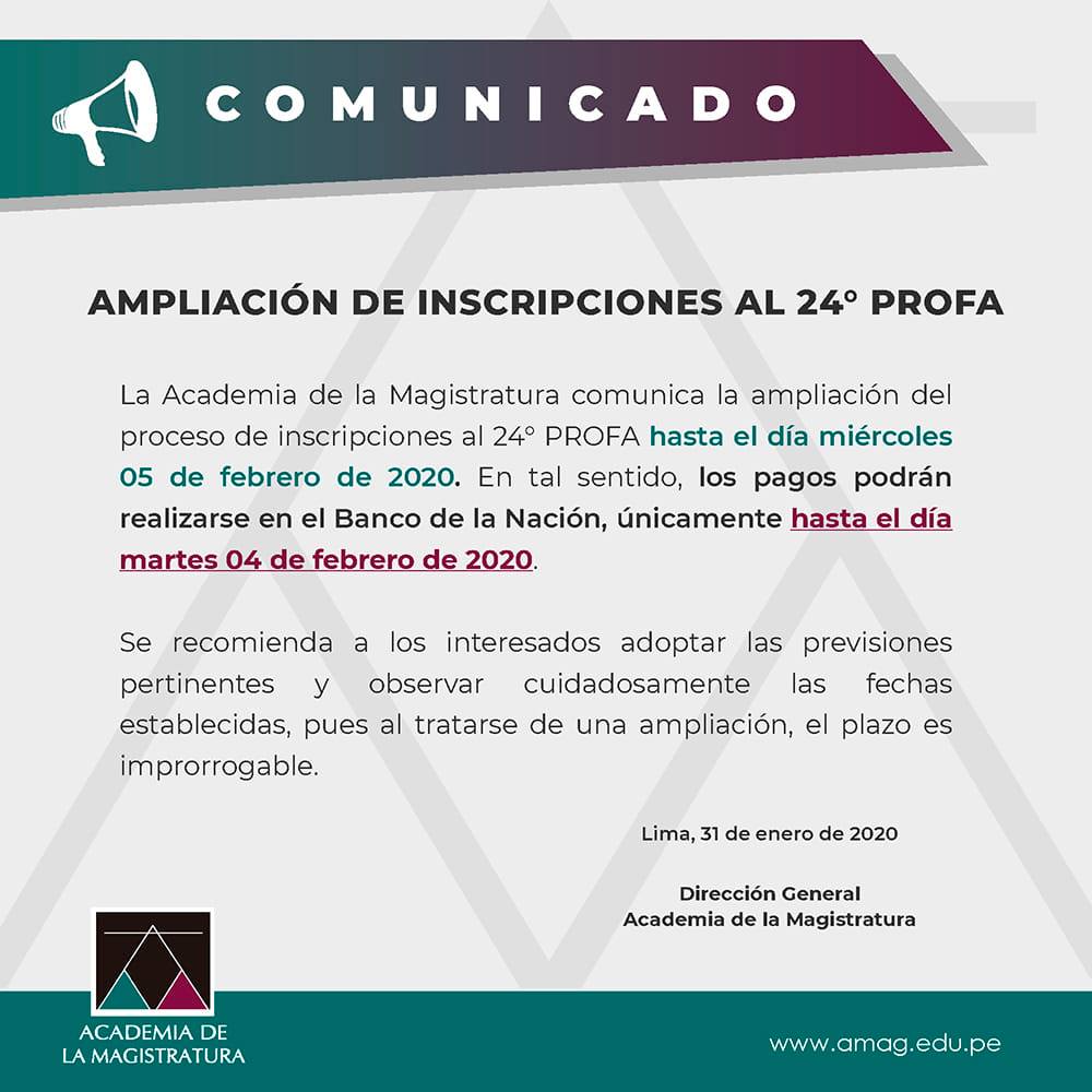¡Atención! 24.° PROFA: Anuncian nueva fecha de examen de conocimientos ...