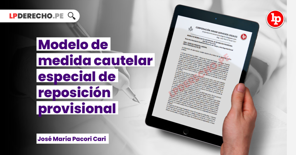 Modelo de medida cautelar especial de reposición provisional | LP