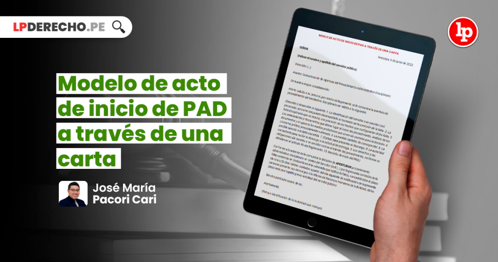 Modelo de acto de inicio de PAD a través de una carta | LP