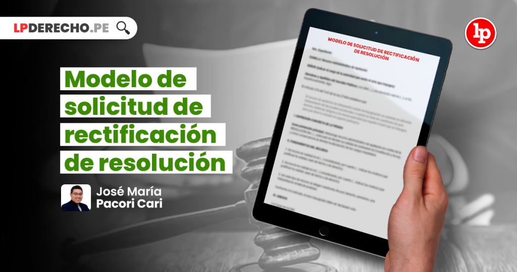 Modelo de solicitud de rectificación de resolución | LP