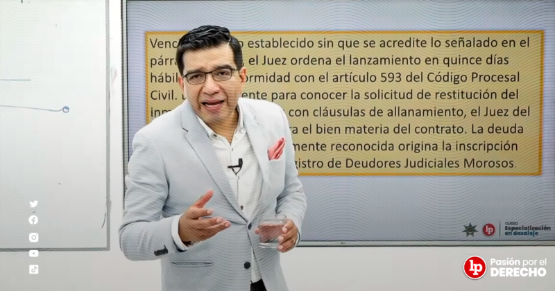[VIDEO] El desalojo express en el artículo 594 del Código Procesal Civil por Julio Pozo. Deja tu ...