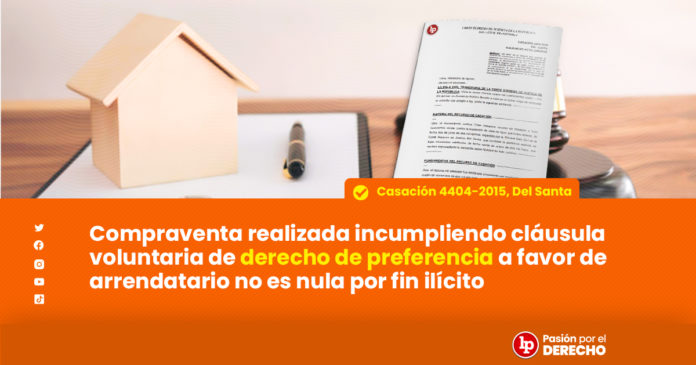 Compraventa realizada incumpliendo cláusula voluntaria de derecho de ...