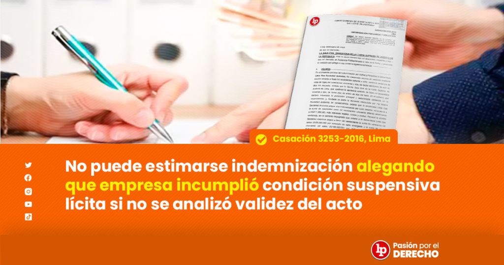No puede estimarse indemnización alegando que empresa incumplió ...