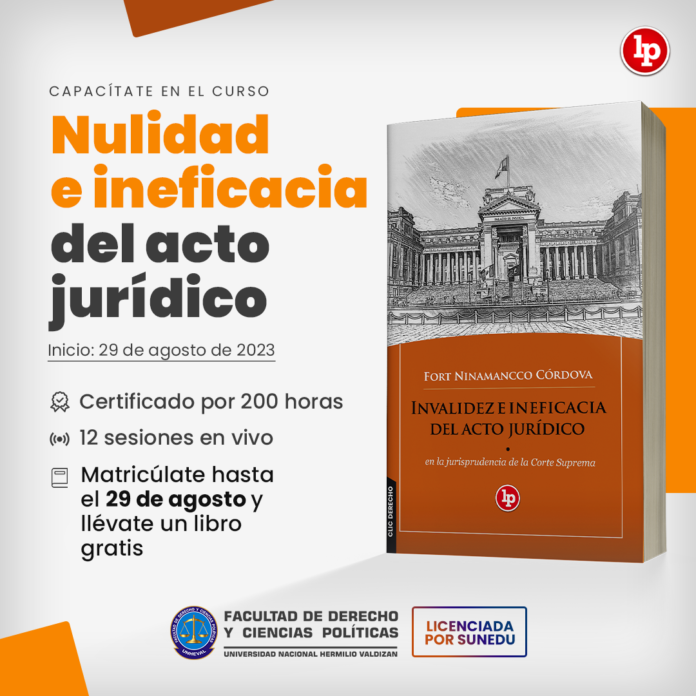 Curso «Nulidad e ineficacia del acto jurídico». Inicio, 29 de agosto de 2023 - Virtual LP