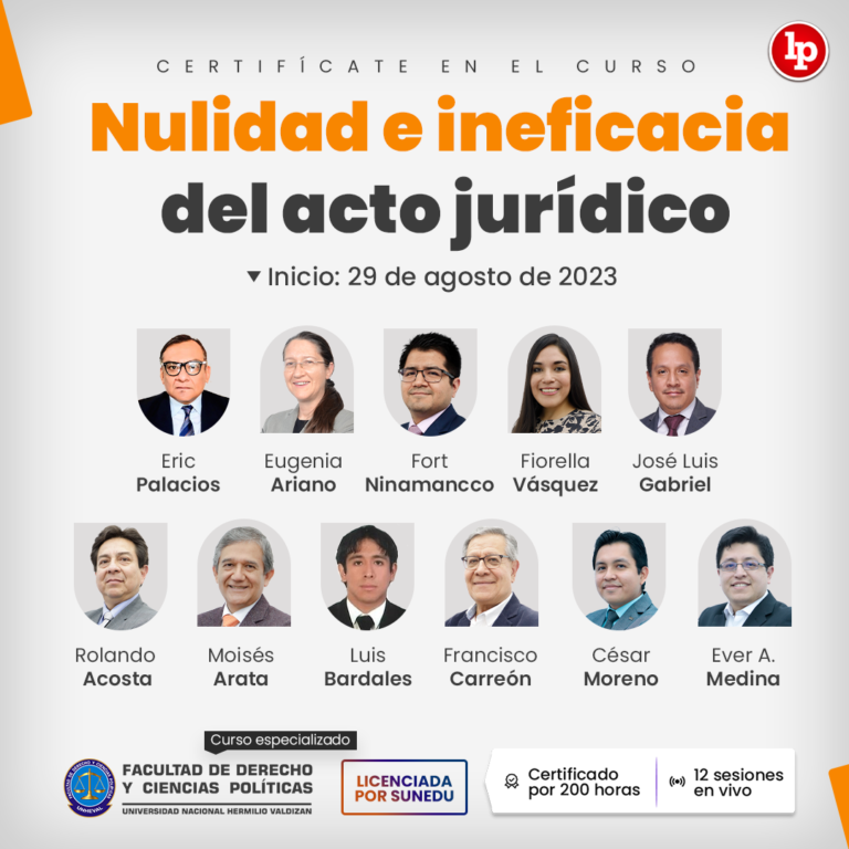 Curso Nulidad e ineficacia del acto jurídico. Inicio, 29 de agosto | LP