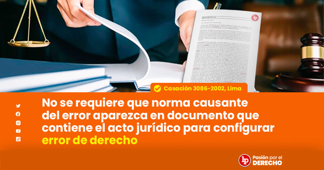 No se requiere que norma causante del error aparezca en documento que ...