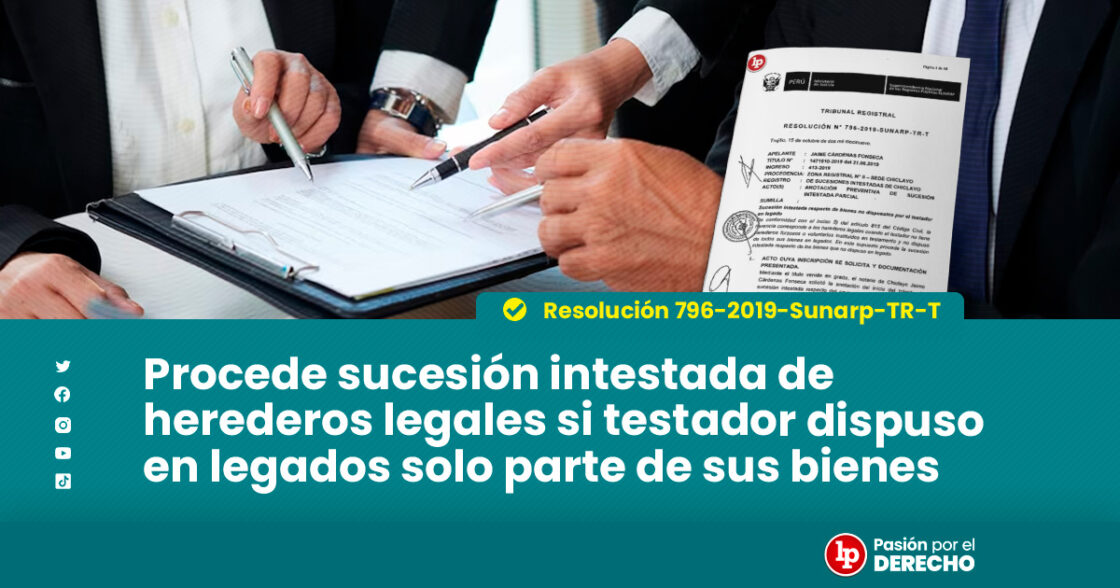 Procede sucesión intestada de herederos legales si testador dispuso en ...